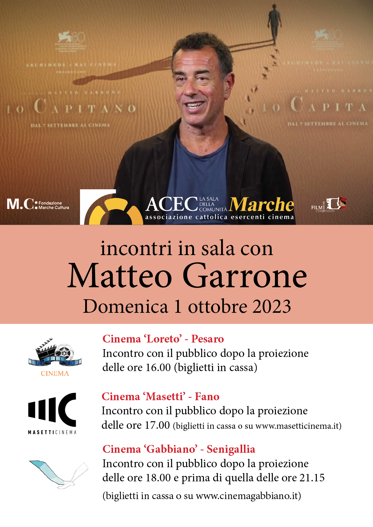 Matteo Garrone nelle sale delle Marche domenica 1 ottobre